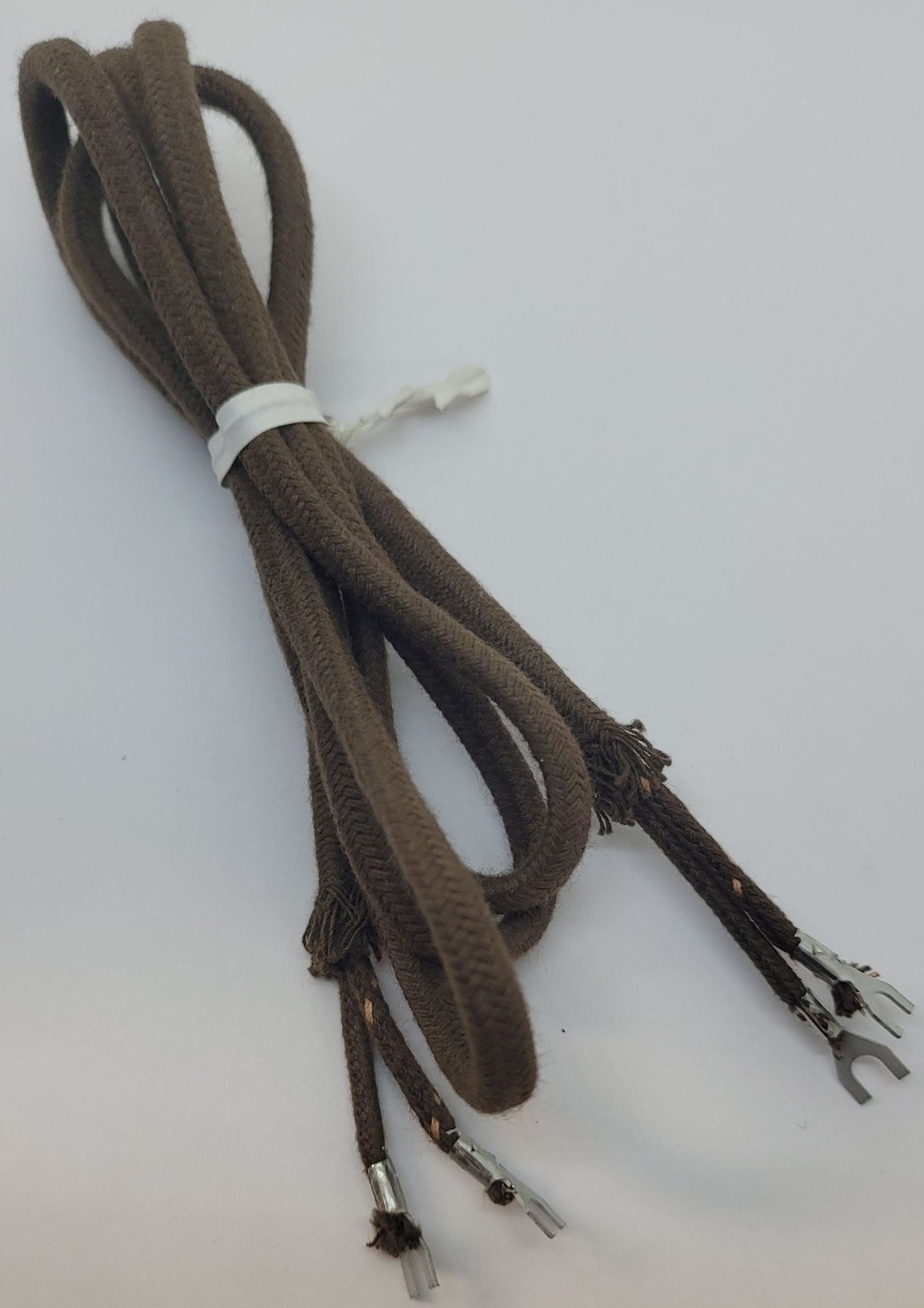 Antique Brown Cloth Covered Telephone RECEIVER CORD 35 Inches Old ...
