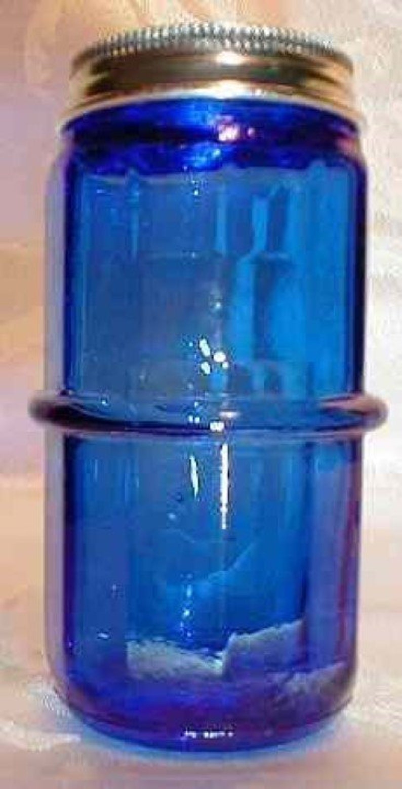 Clear Green or Blue COLONIAL Style Glass Spice Jar With Lid - Hoosier ...
