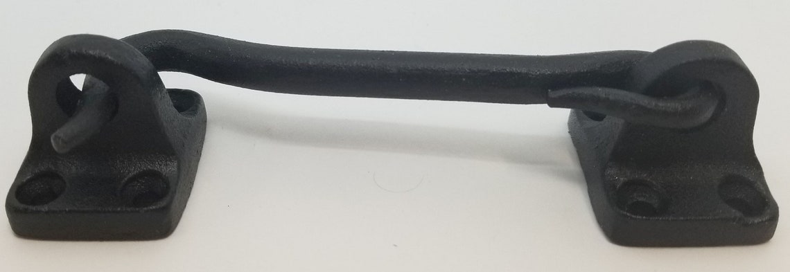 4 Inch EYE & HOOK BOLT lock Cast Iron black powder coated gate | Etsy