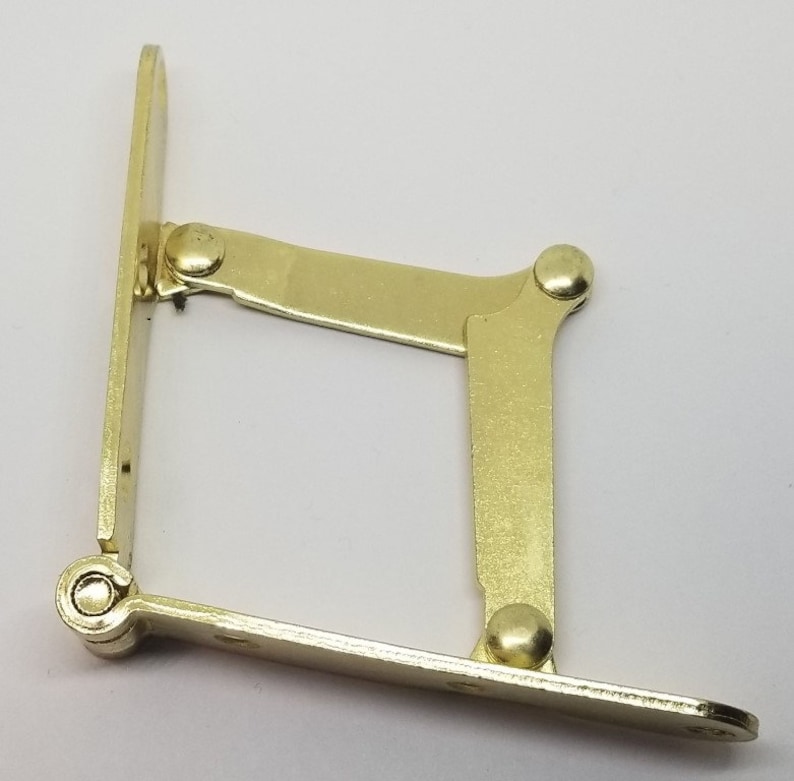 BRIGHT BRASS Steel Drop Front Drawer Stay Hinge Chest Trunk Desk ...