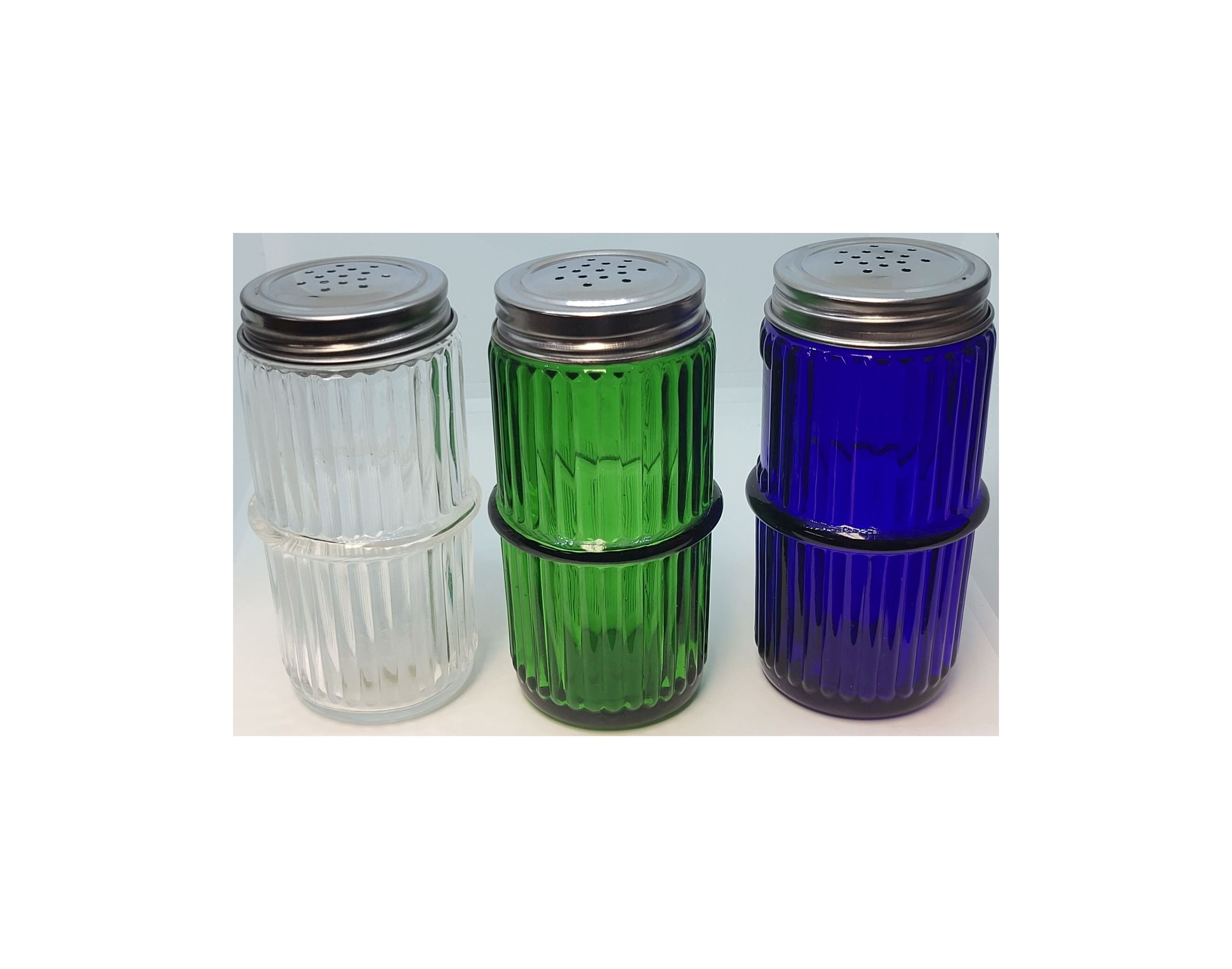 Clear Green or Blue Mission Style Glass Spice Jar With Lid - Etsy