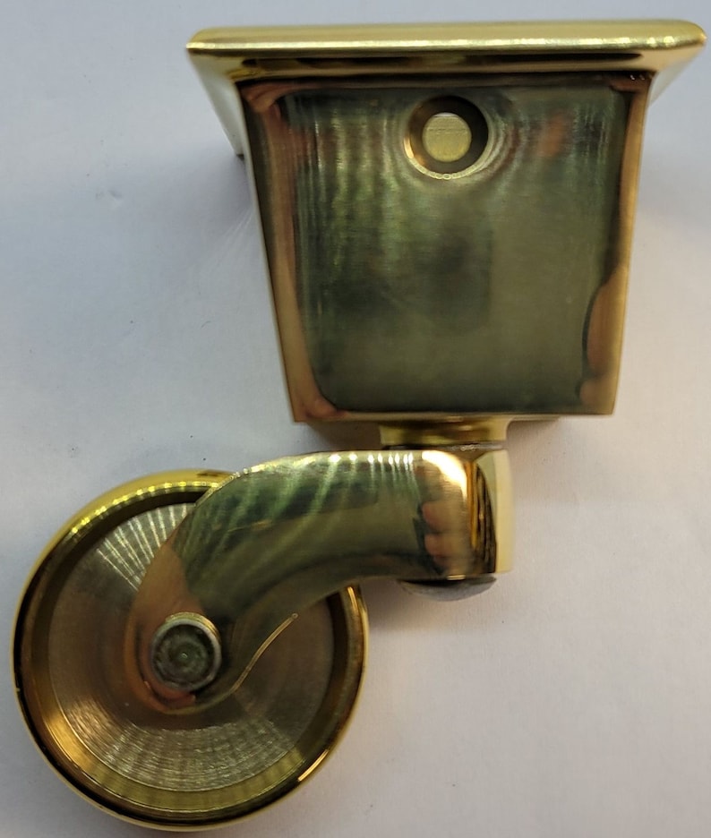 1-1/4" SQUARE CUP CASTER Solid Brass Polished Antique Nickel Wheel ...