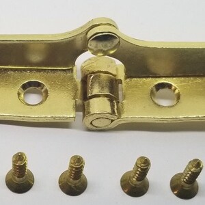 BRIGHT BRASS Steel Drop Front Drawer Stay Hinge Chest Trunk Desk ...