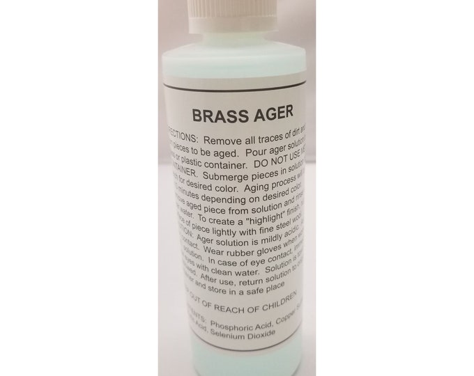 8oz. ounce Brass Ager Darkening Solution Antique Vintage Old Metal ...