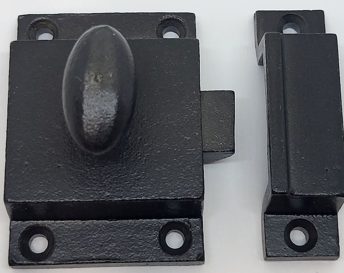 Cast Iron Cabinet Latch 2 Sizes Spring Loaded Handle Turn Antique ...