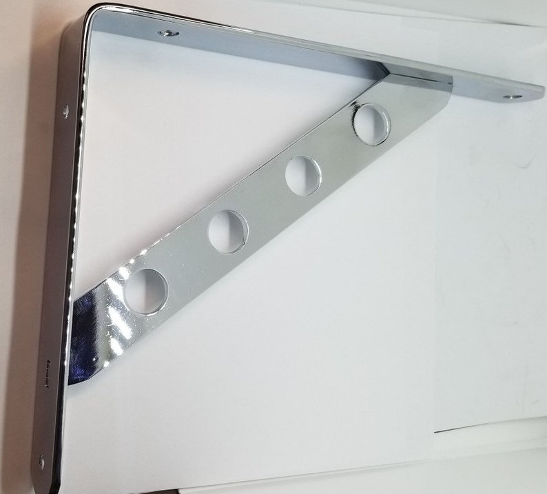 POLISHED CHROME Heavy Duty Shelf Support Modern Contemporary Bracket ...