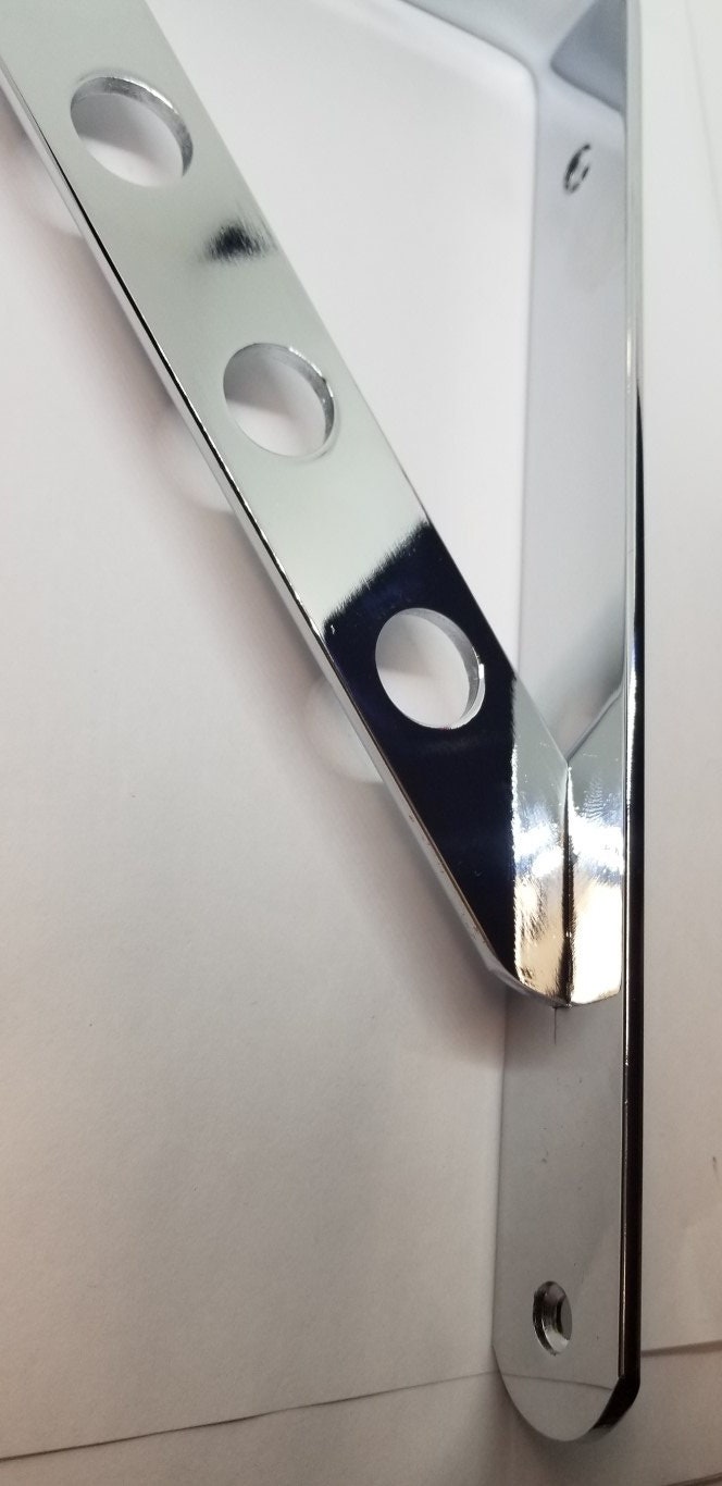 POLISHED CHROME Heavy Duty Shelf Support Modern Contemporary Bracket ...