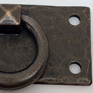 Horizontal Hammered DRAWER PULL Ring Forged Brass Mission Style Handle Knob Antique Copper ...