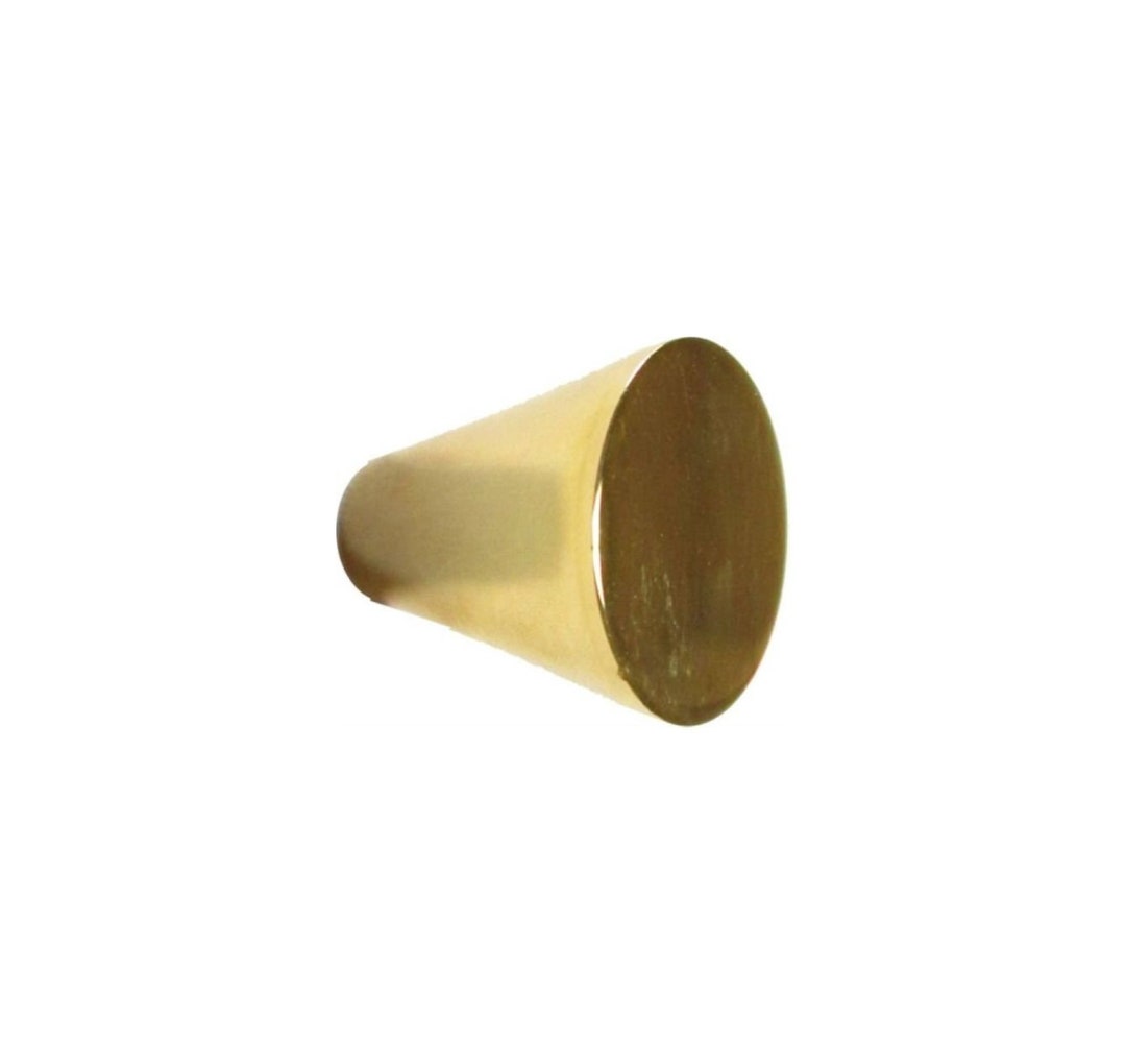 Cast Brass Mid-century Modern Knob Cone Sleek Contemporary Pull Handle ...