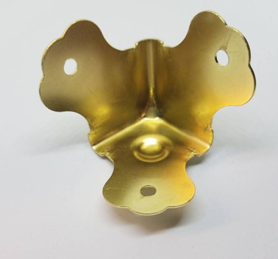 Brass Plated Trunk Corner With Dimple Steamer Chest Cap Cover - Etsy