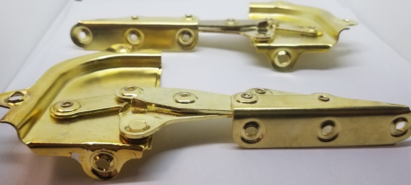 Brass SCISSOR HINGES Pair Drop Desk Lid Stay Chest Lift up Hamper ...