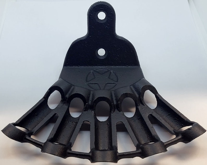 Vintage Cast Iron 5 FINGER FLAG HOLDER Mount Bracket Star Weather Proof ...