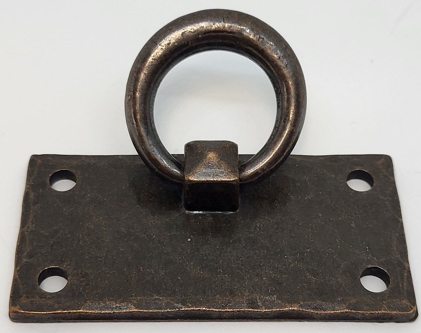 Horizontal Hammered DRAWER PULL Ring Forged Brass Mission - Etsy