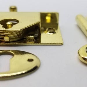 Small Brass Chest Lock With Key Jewelry Box Keepsake Tiny Antique ...