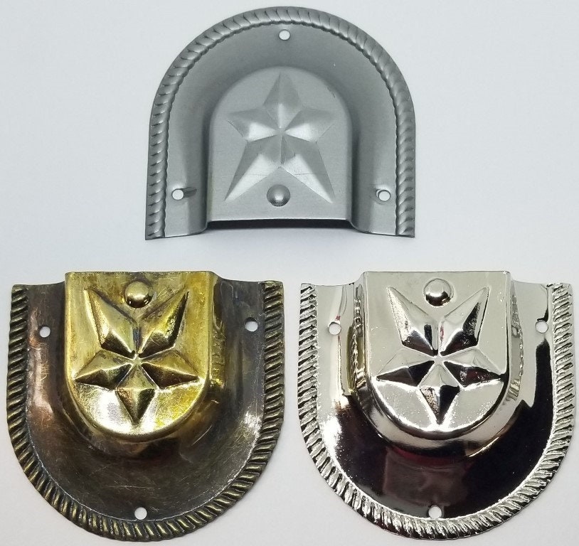 Nickel Chrome STAR Trunk Handle end cap Loop chest steamer | Etsy