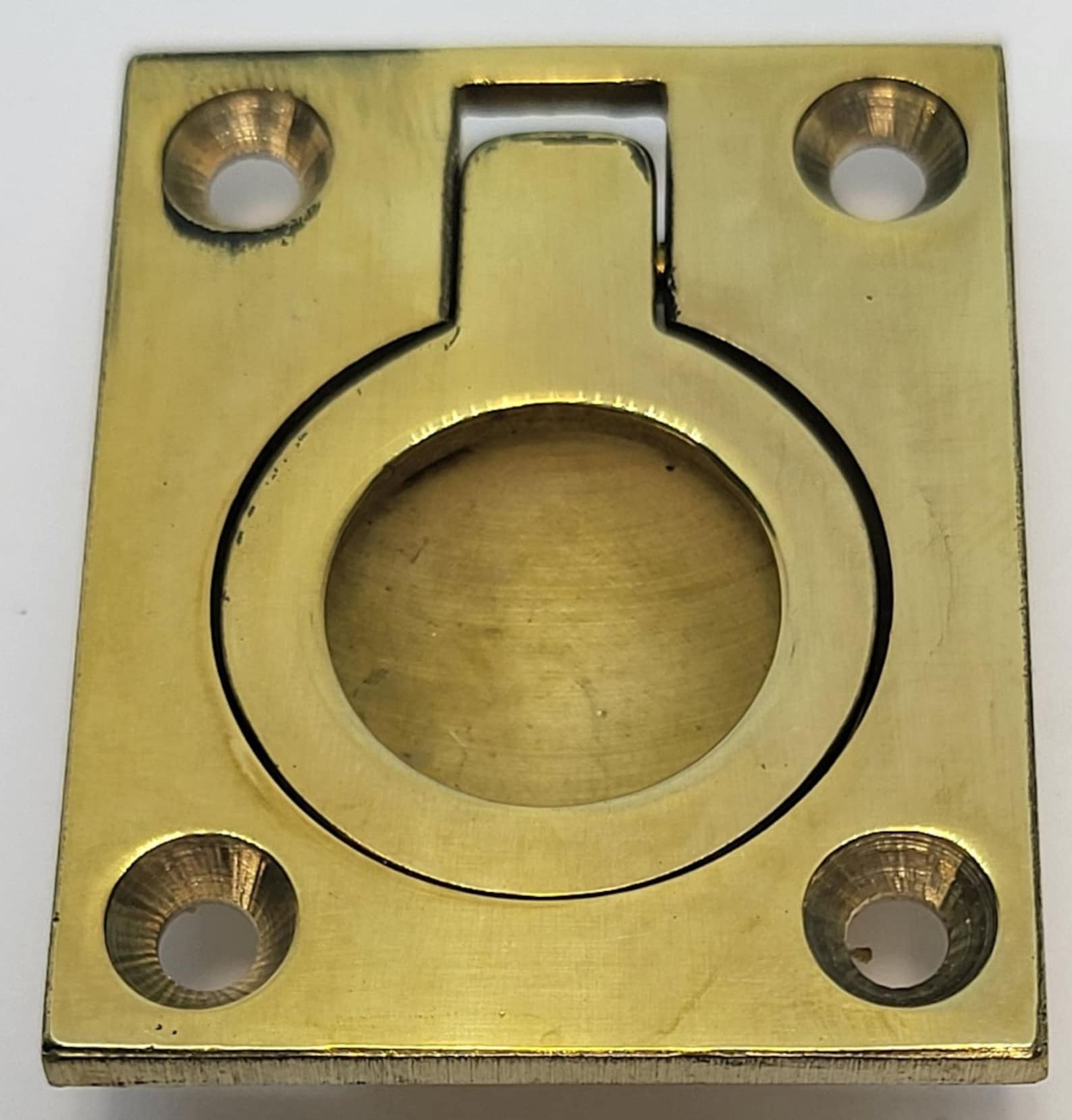 Solid Brass Flush Ring Pull Modern Hidden Knob Handle Nickel Mid ...