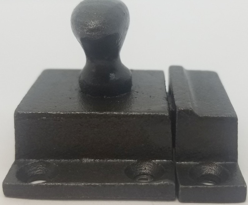 Cast Iron Cabinet Latch - 2 Sizes - Spring Loaded Handle Turn Antique ...