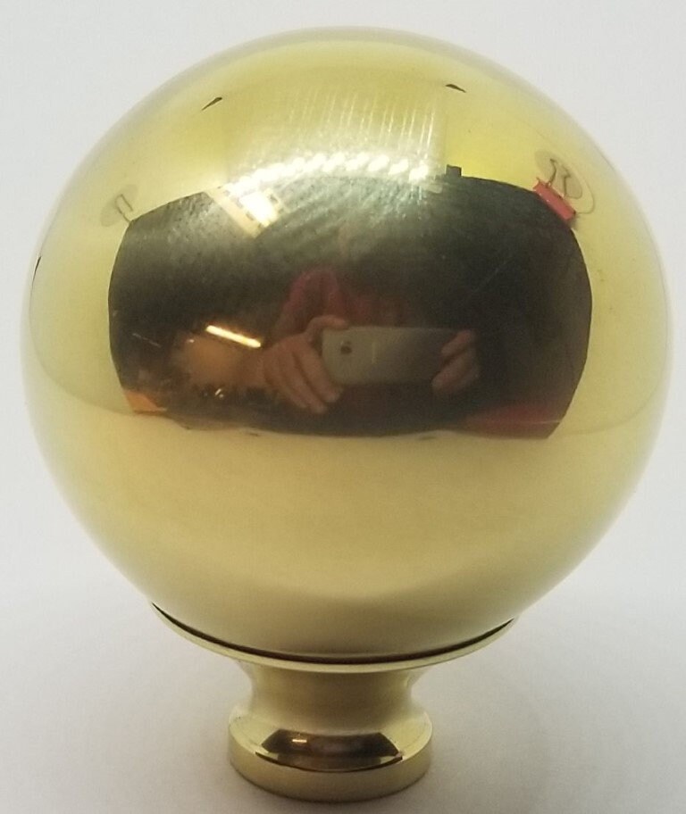 Large 2 Bright Brass Bed Ball Finial Post Cannon Frame Etsy