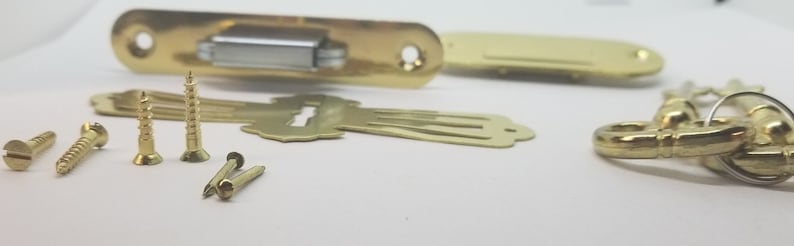 Full Mortise Roll Top Desk Lock SET Rounded Plates Brass Lock - Etsy