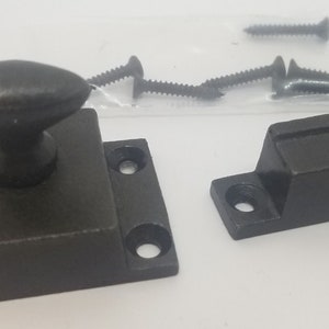 Cast Iron Cabinet Latch - 2 Sizes - Spring Loaded Handle Turn Antique ...
