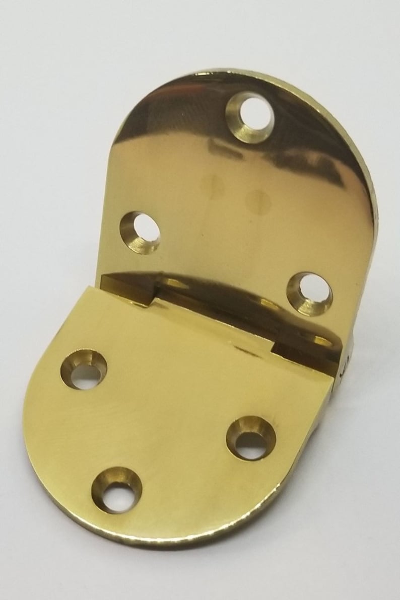 Brass English BUTLER Tray Leaf HINGE With Round Ends Oval 90 Degree ...