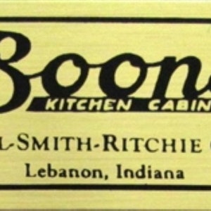 BOONE Brass Name Plate Cabinet Label Badge Hoosier Sellers Antique ...
