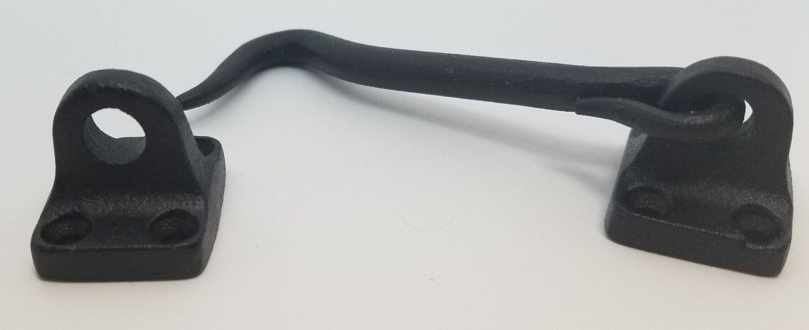 4 Inch EYE & HOOK BOLT lock Cast Iron black powder coated gate | Etsy