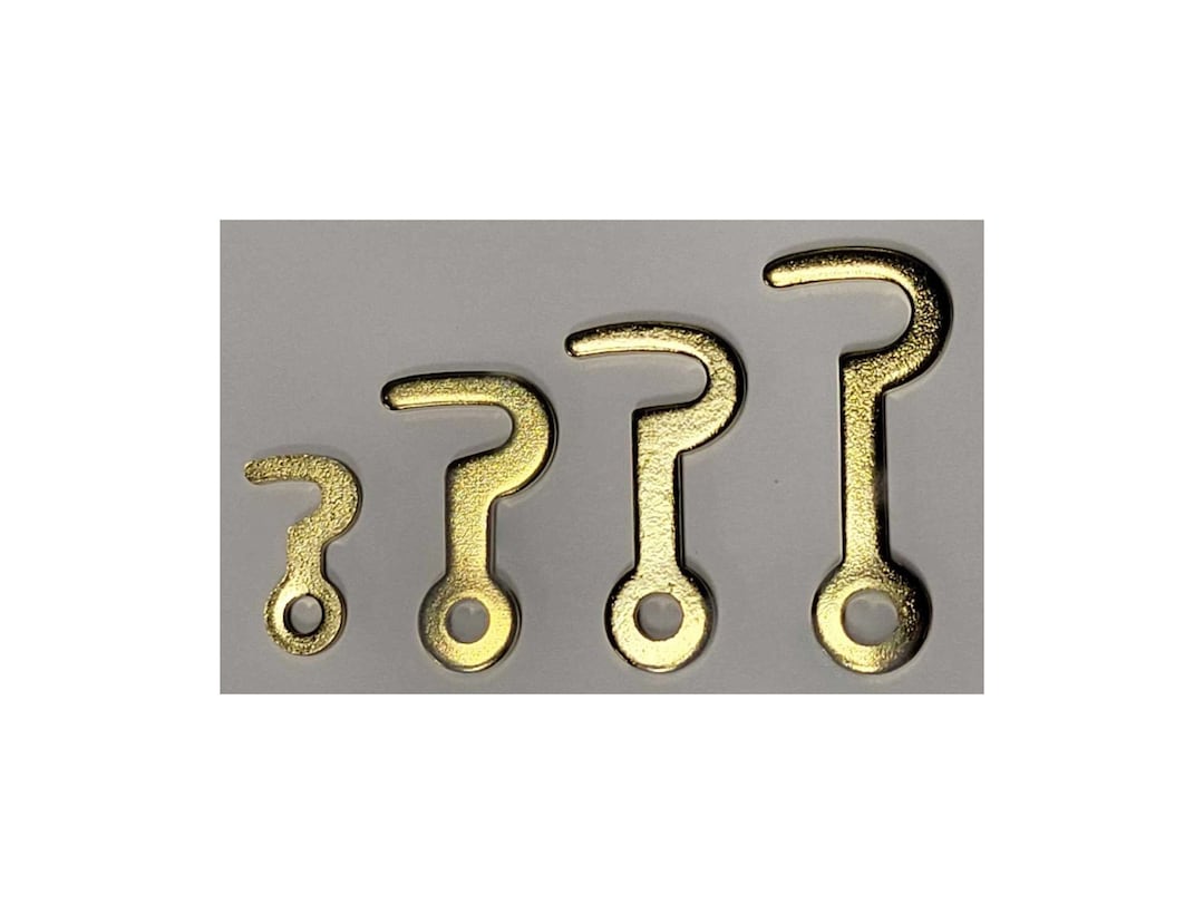 Small Brass Plated Steel Flat Hook Catch Latches 4 Sizes (3/4) 0.75, 1 ...