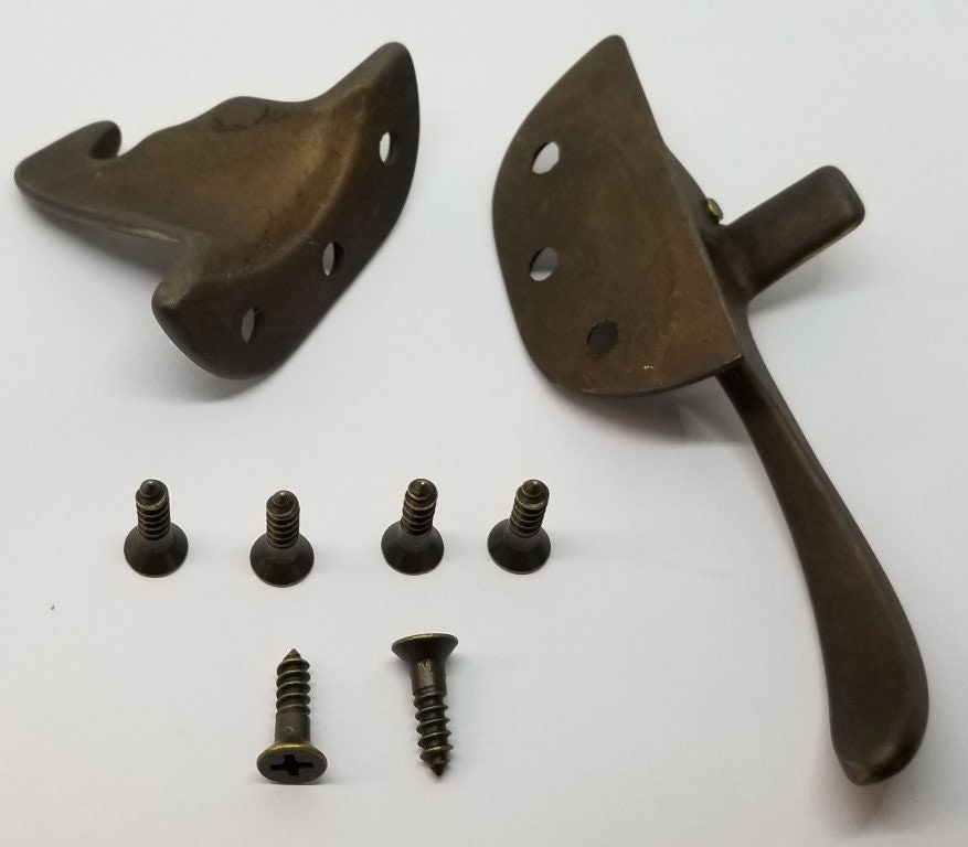 RIGHT HAND ANTIQUE Solid Brass Ice Box Latch 3/8 off Set - Etsy