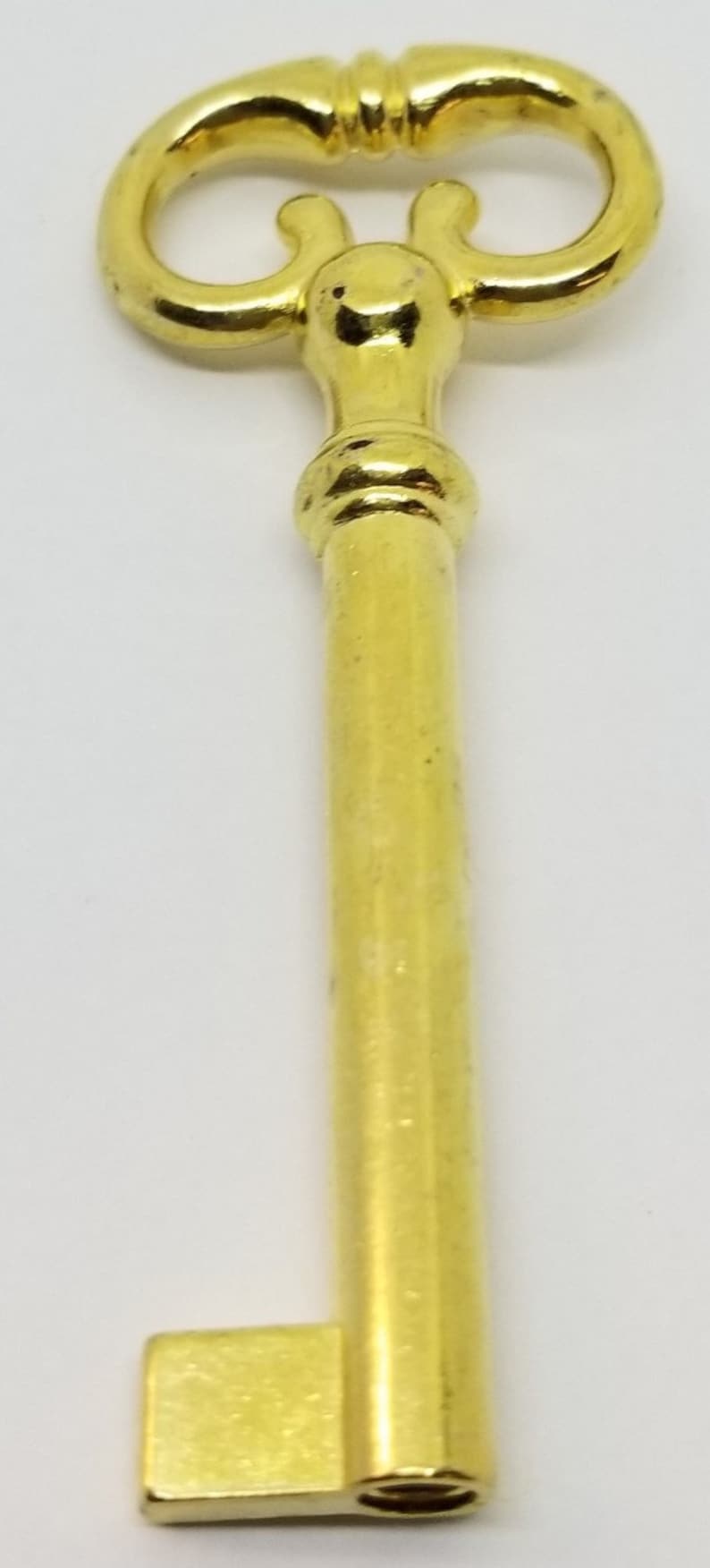 Blank Skeleton Key Brass Plated Die Cast Zinc Antique Vintage Old Retro ...