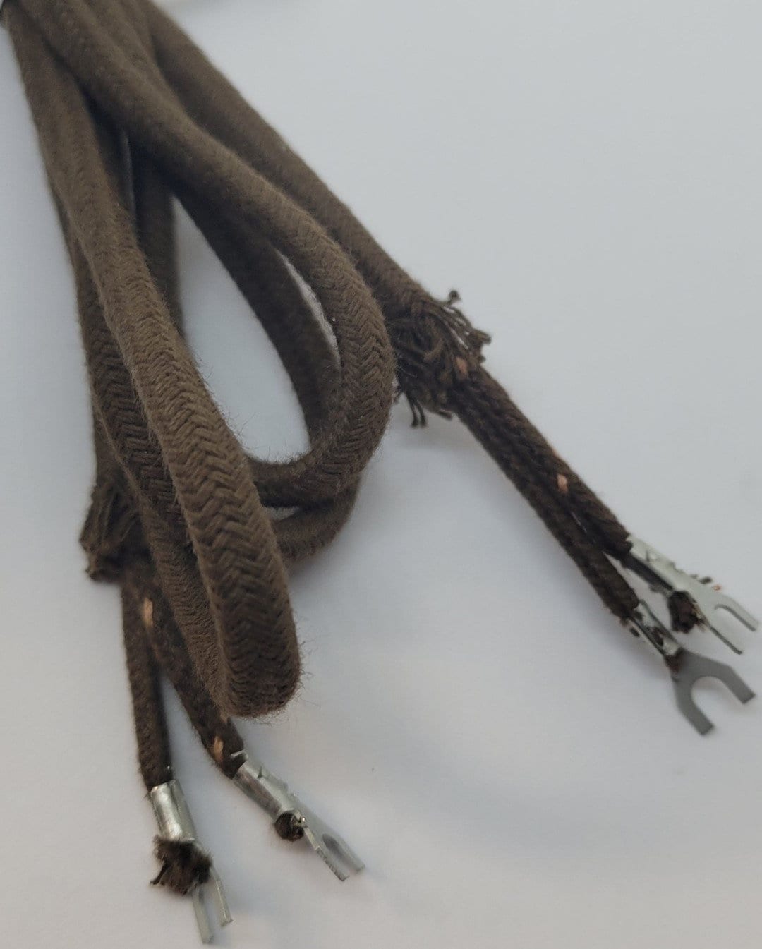 Antique Brown Cloth Covered Telephone RECEIVER CORD 35 Inches Old ...