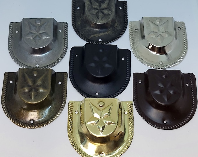 Trunk Handle End Cap Antique Fish Scale Stamped Steel Cap Style Trunk ...