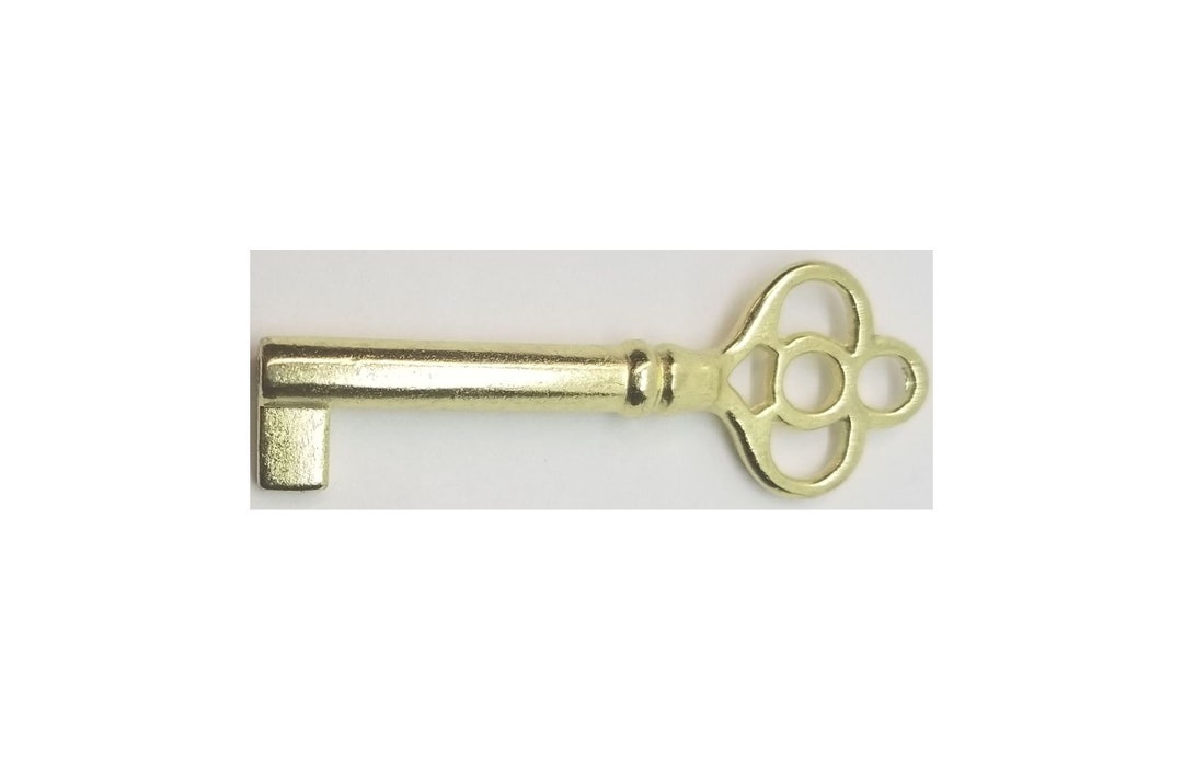 Brass Plated Key Skeleton M-1808 LOCK Antique Lock Vintage Old Fancy ...