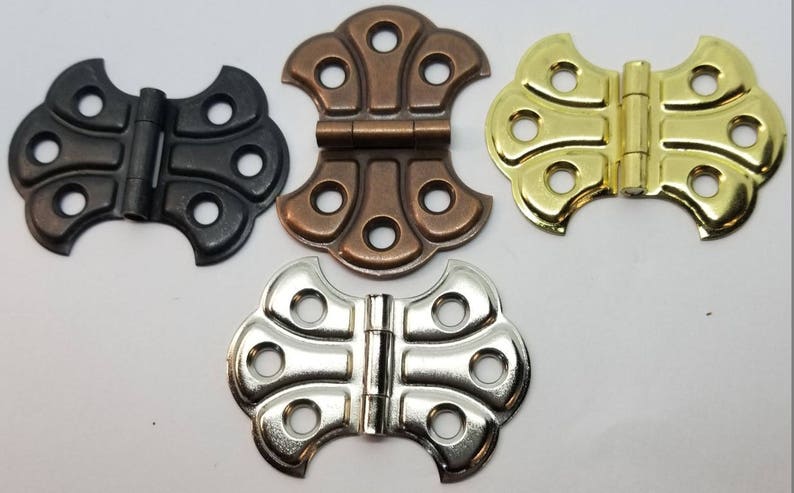 Nickel Plated Steel Shell Hinge wing butterfly antique vintage - Etsy.de