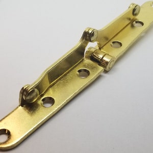 BRIGHT BRASS Steel Drop Front Drawer Stay Hinge Chest Trunk Desk ...