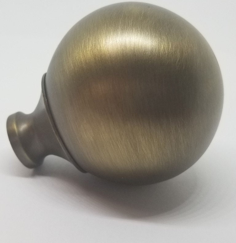 SMALL 1-3/4" ANTIQUE BRASS Bed Ball Finial Post Cannon Frame Rail ...
