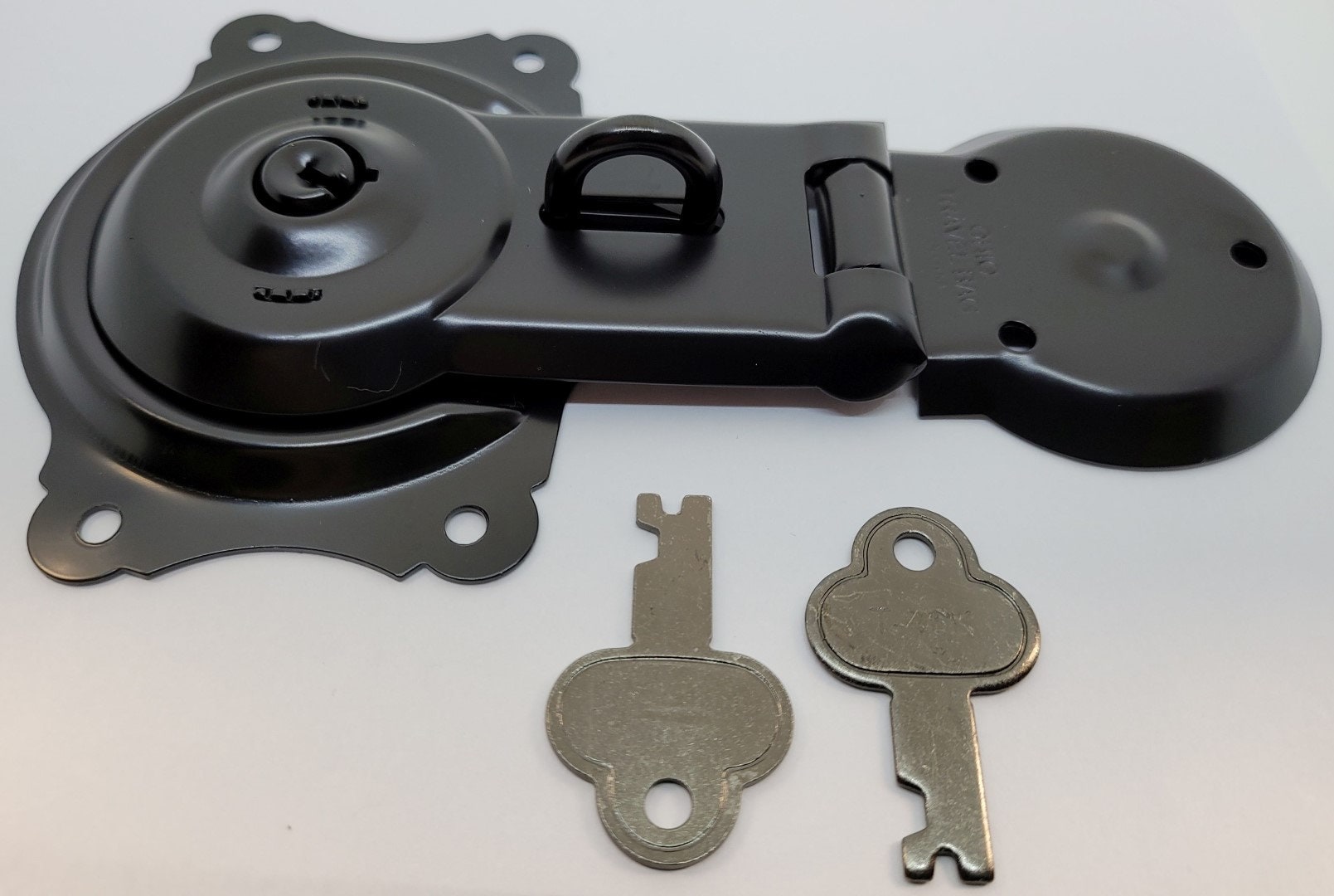 BLACK POWDER COATED Steel Trunk Lock with Keys chest steamer | Etsy