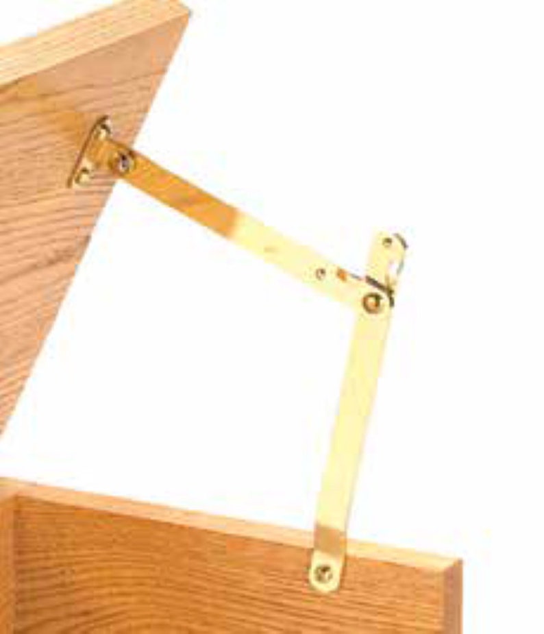 Pair 2 Antique Brass Steel Drop front desk lid STAYS hinges - Etsy.de