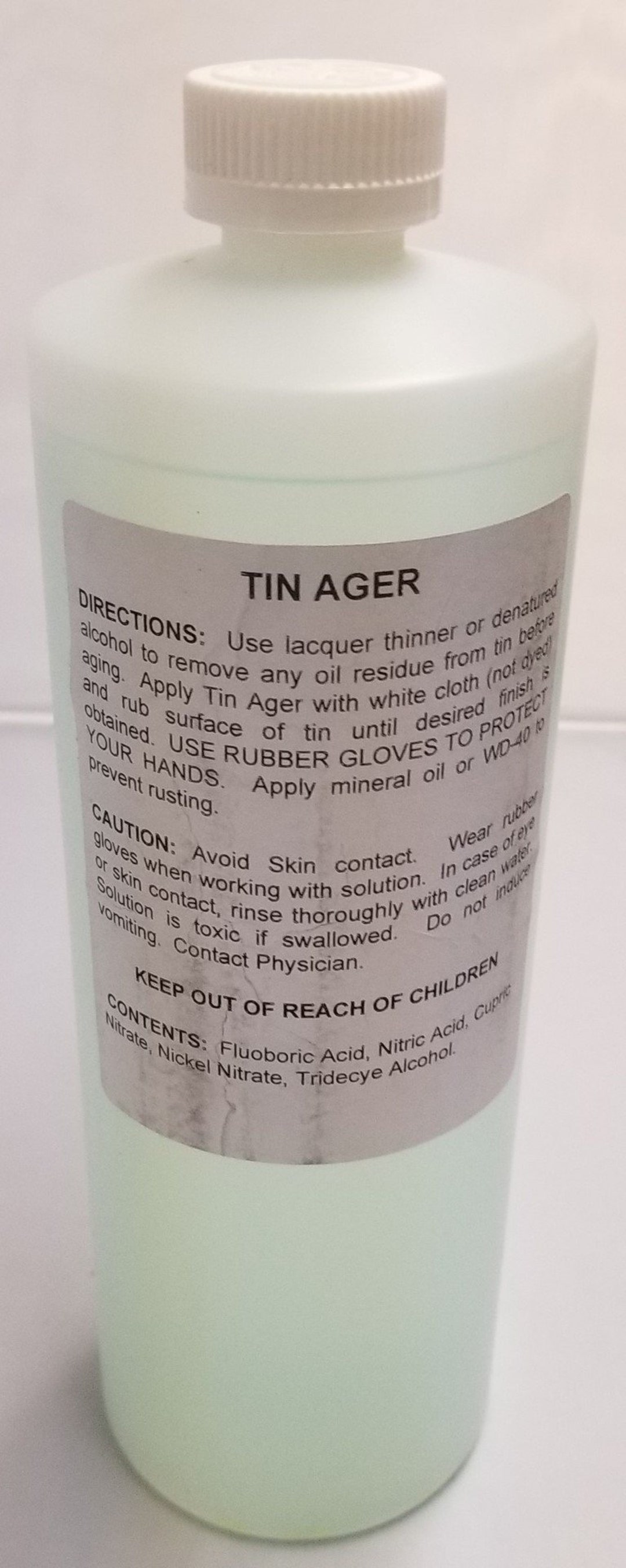 32oz. (ounce) - TIN AGER Darkening Solution Metal Steel Antique Vintage ...