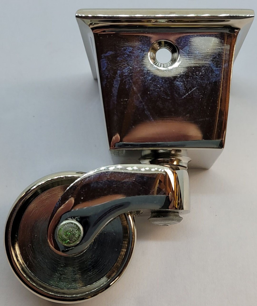 1-1/4" SQUARE CUP CASTER Solid Brass Polished Antique Nickel Wheel ...
