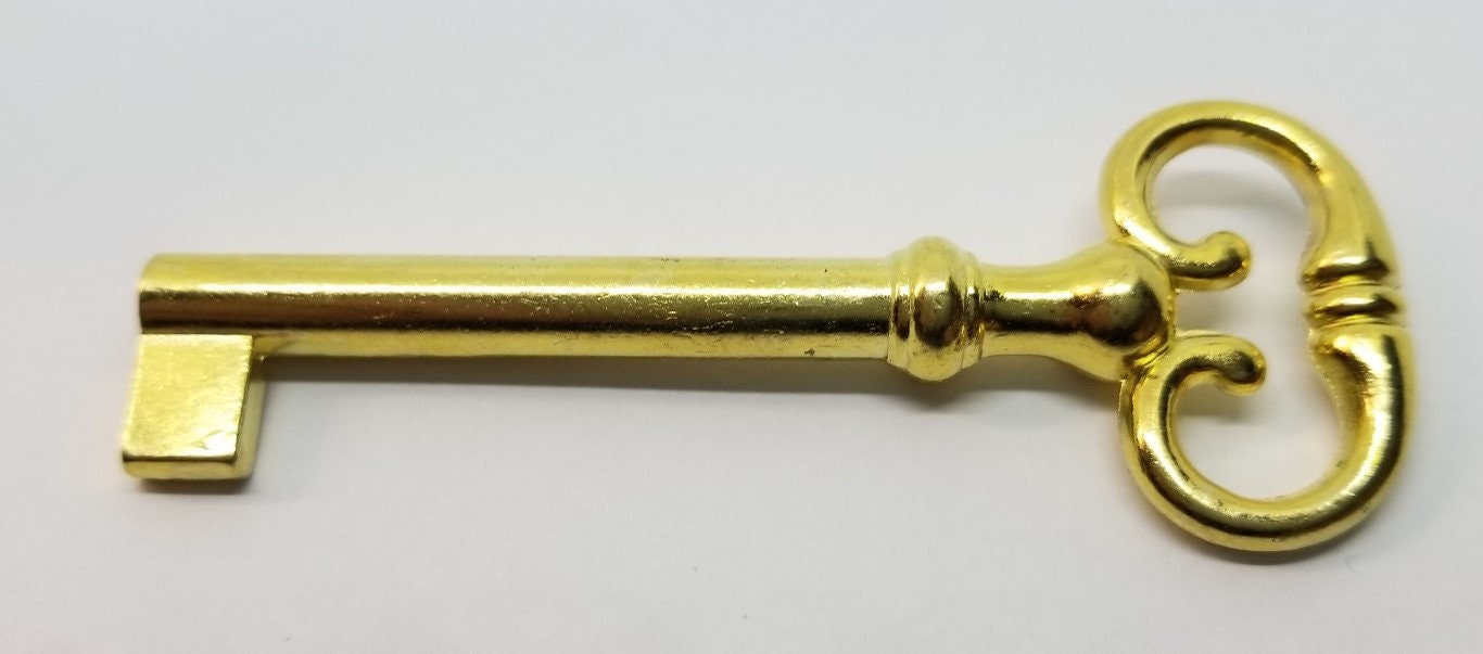 Blank Skeleton Key Brass Plated Die Cast Zinc Antique Vintage | Etsy ...