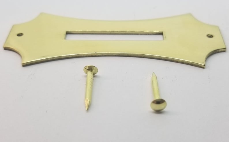 Scalloped Stamped Brass Coin Slot Cover Bank Money Box Jewelry Hole ...