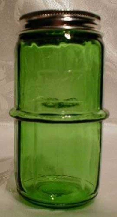 Clear Green or Blue COLONIAL Style Glass Spice Jar With Lid - Hoosier ...