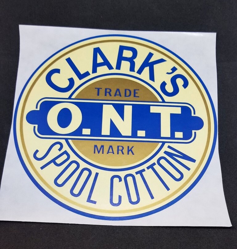 Clark's Spool Cabinet Decal thread vintage antique sticker | Etsy
