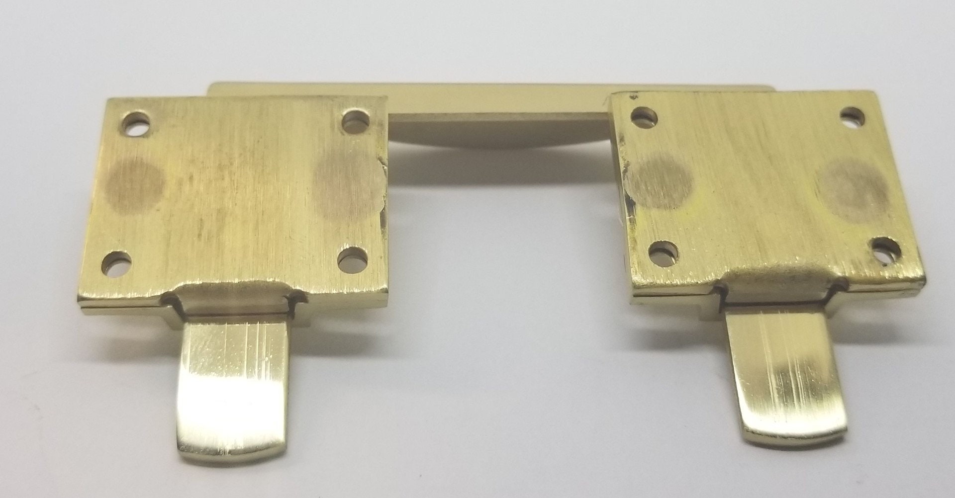 3 PIECE ENGLISH Brass Table Keeper Fork Traditional English Slide ...