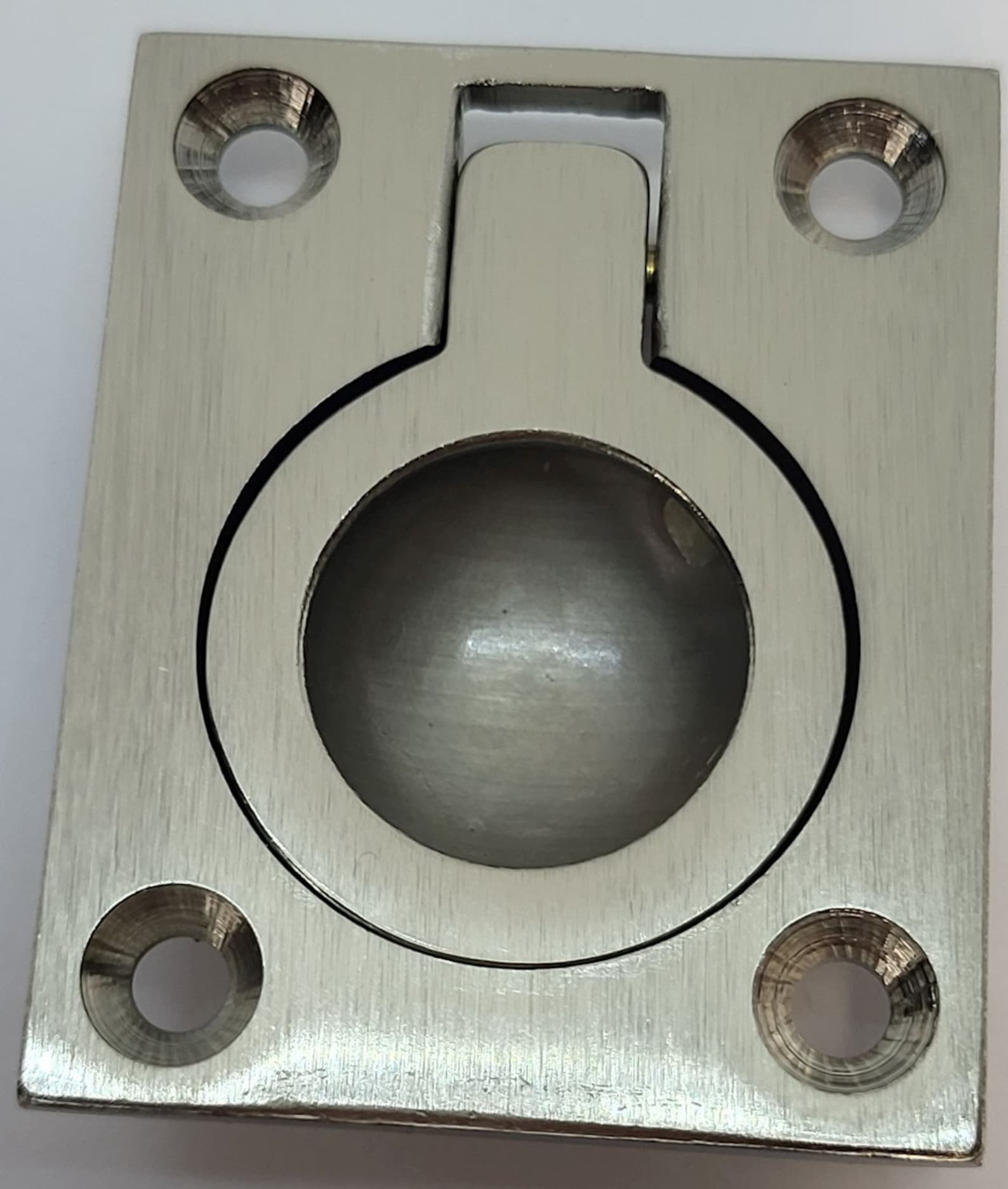 Solid Brass Flush Ring Pull Modern Hidden Knob Handle Nickel Mid ...