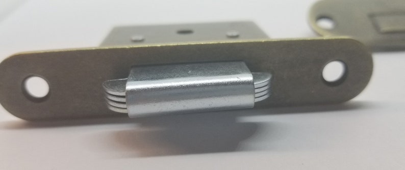 ANTIQUE BRASS Roll Top Desk Lock Set Rounded Oval Catch 2 Keys Vintage ...