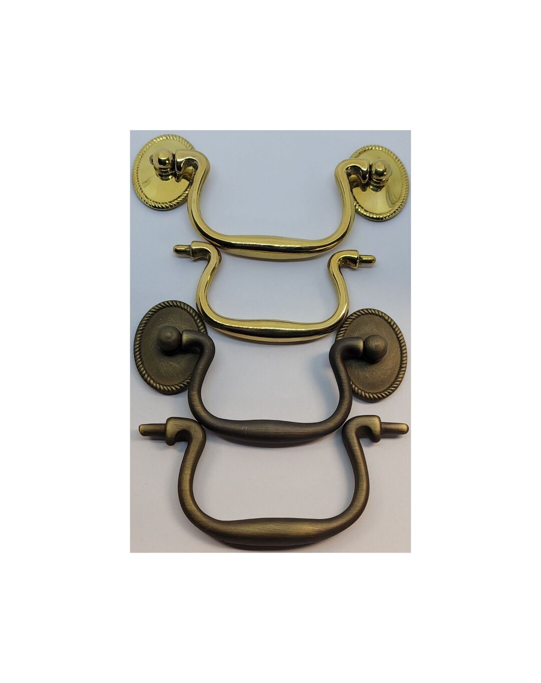 Oval Rosette Rope Pattern 3 & 3.5 Back Plate Queen Anne Bail Pull ...