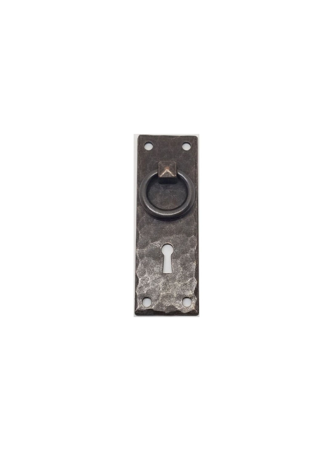 VERTICAL Hammered Forged Brass Mission Door PULL KEYHOLE Antique Copper ...