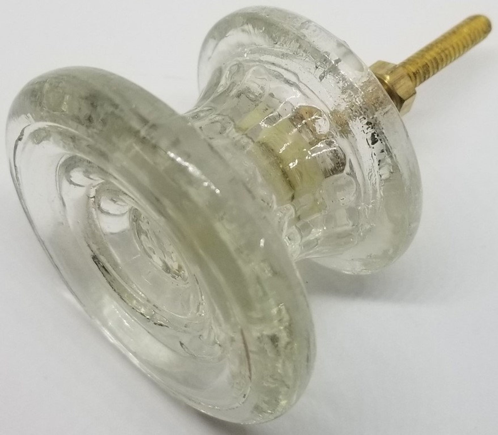 2 Empire Style PRESSED GLASS KNOB Victorian Antique Vintage Old Dresser ...
